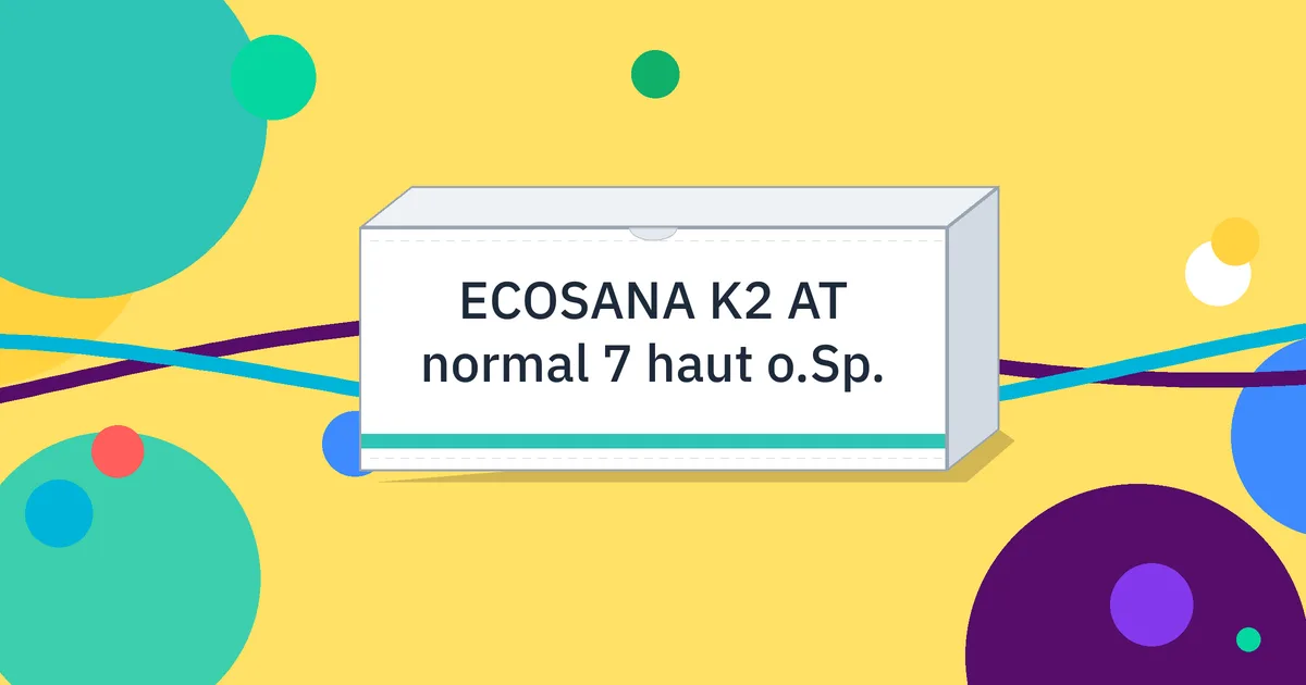 Symbolbild: Packung mit der Aufschrift ECOSANA K2 AT normal 7 haut o.Sp. (PZN 01566235) – Verfügbarkeit und Bezug in Apotheken in Frankfurt am Main