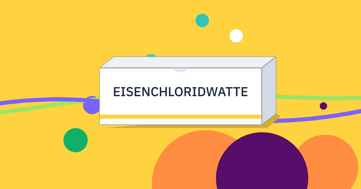 Symbolbild: Packung mit der Aufschrift EISENCHLORIDWATTE (PZN 01722190) – Verfügbarkeit und Bezug in Apotheken in Frankfurt am Main