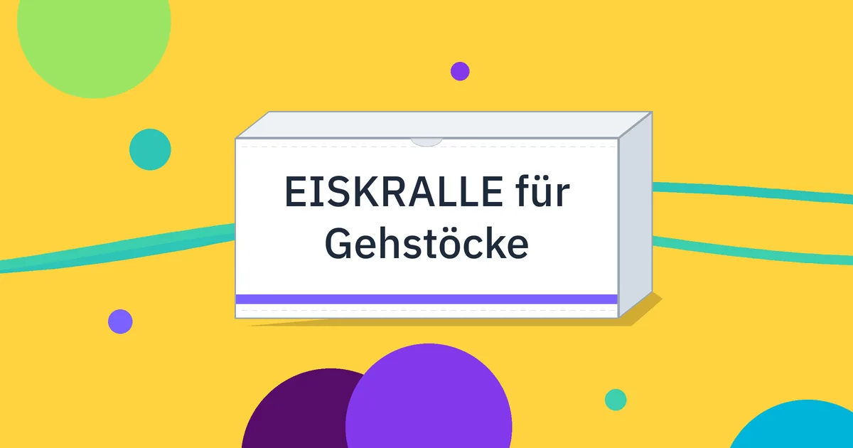 Symbolbild: Packung mit der Aufschrift EISKRALLE für Gehstöcke (PZN 03799682) – Verfügbarkeit und Bezug in Apotheken in Frankfurt am Main