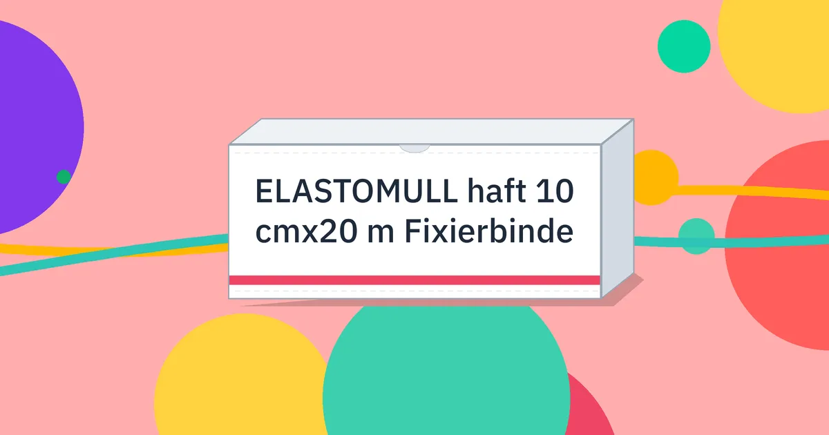 Symbolbild: Packung mit der Aufschrift ELASTOMULL haft 10 cmx20 m Fixierbinde (PZN 19068029) – Verfügbarkeit und Bezug in Apotheken in Frankfurt am Main