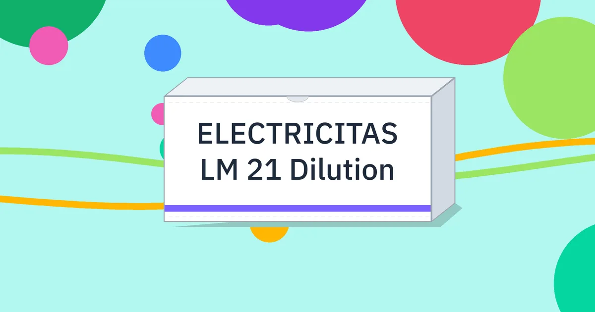 Symbolbild: Packung mit der Aufschrift ELECTRICITAS LM 21 Dilution (PZN 12844507) – Verfügbarkeit und Bezug in Apotheken in Frankfurt am Main