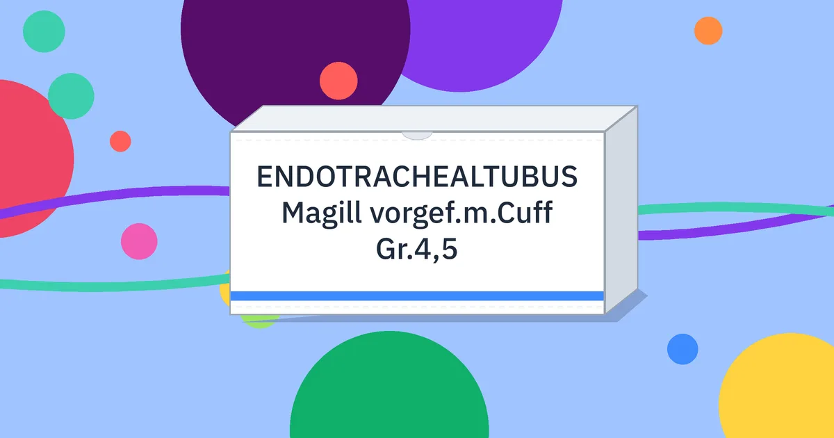 Symbolbild: Packung mit der Aufschrift ENDOTRACHEALTUBUS Magill vorgef.m.Cuff Gr.4,5 (PZN 00141226) – Verfügbarkeit und Bezug in Apotheken in Frankfurt am Main