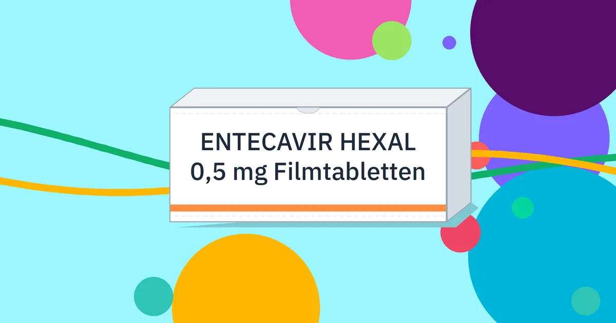 Symbolbild: Packung mit der Aufschrift ENTECAVIR HEXAL 0,5 mg Filmtabletten (PZN 12422798) – Verfügbarkeit und Bezug in Apotheken in Frankfurt am Main