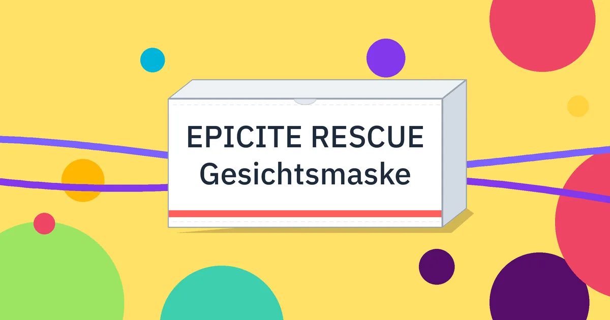 Symbolbild: Packung mit der Aufschrift EPICITE RESCUE Gesichtsmaske (PZN 20403208) – Verfügbarkeit und Bezug in Apotheken in Frankfurt am Main
