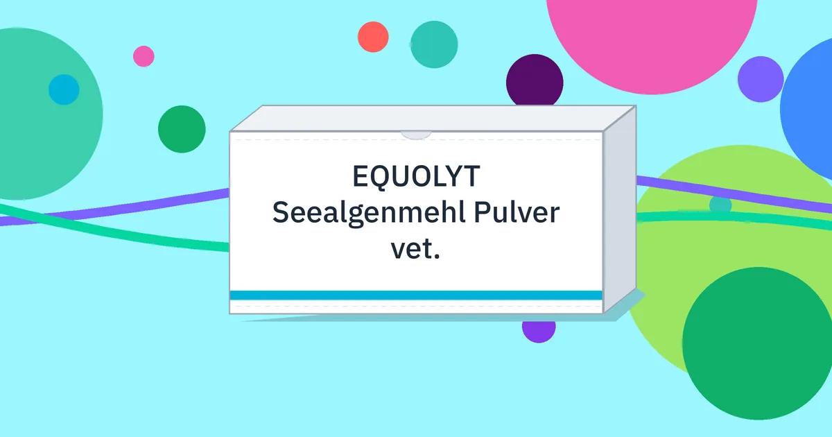 Symbolbild: Packung mit der Aufschrift EQUOLYT Seealgenmehl Pulver vet. (PZN 00503988) – Verfügbarkeit und Bezug in Apotheken in Frankfurt am Main