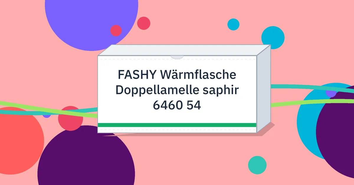 Symbolbild: Packung mit der Aufschrift FASHY Wärmflasche Doppellamelle saphir 6460 54 (PZN 11131194) – Verfügbarkeit und Bezug in Apotheken in Frankfurt am Main