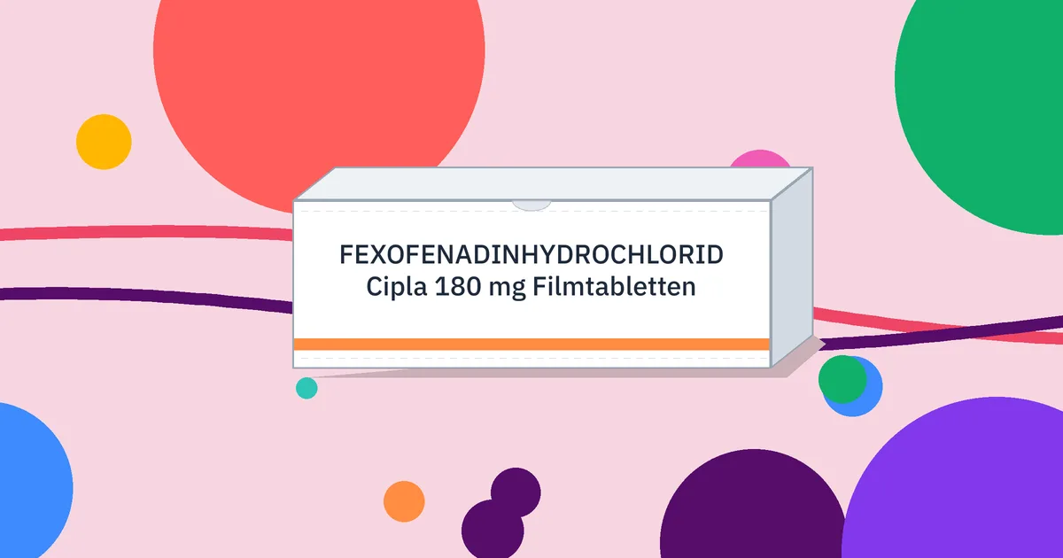 Symbolbild: Packung mit der Aufschrift FEXOFENADINHYDROCHLORID Cipla 180 mg Filmtabletten (PZN 11596734) – Verfügbarkeit und Bezug in Apotheken in Frankfurt am Main