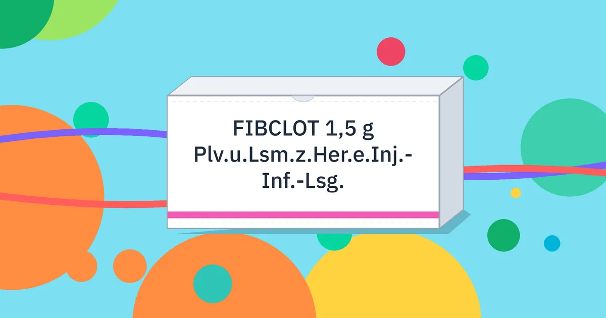 Symbolbild: Packung mit der Aufschrift FIBCLOT 1,5 g Plv.u.Lsm.z.Her.e.Inj.-Inf.-Lsg. (PZN 12344590) – Verfügbarkeit und Bezug in Apotheken in Frankfurt am Main
