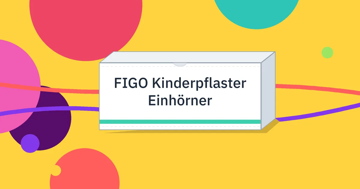 Symbolbild: Packung mit der Aufschrift FIGO Kinderpflaster Einhörner (PZN 19434913) – Verfügbarkeit und Bezug in Apotheken in Frankfurt am Main