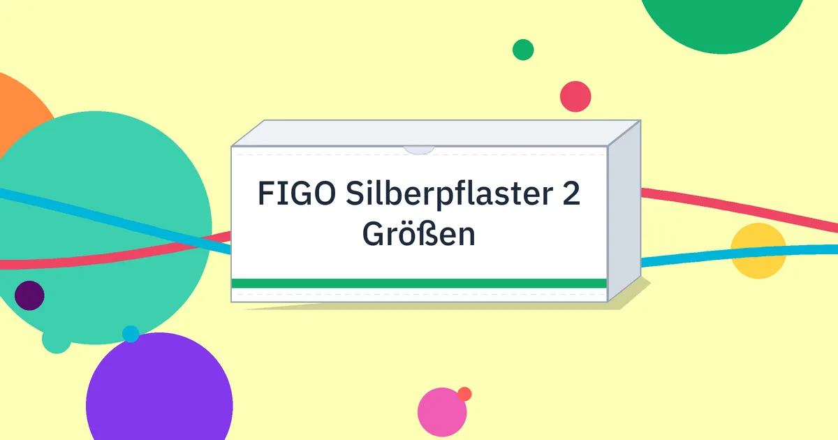 Symbolbild: Packung mit der Aufschrift FIGO Silberpflaster 2 Größen (PZN 19434818) – Verfügbarkeit und Bezug in Apotheken in Frankfurt am Main