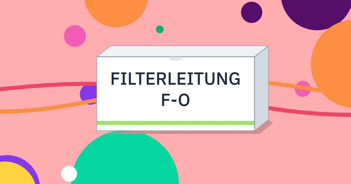Symbolbild: Packung mit der Aufschrift FILTERLEITUNG F-O (PZN 13425132) – Verfügbarkeit und Bezug in Apotheken in Frankfurt am Main