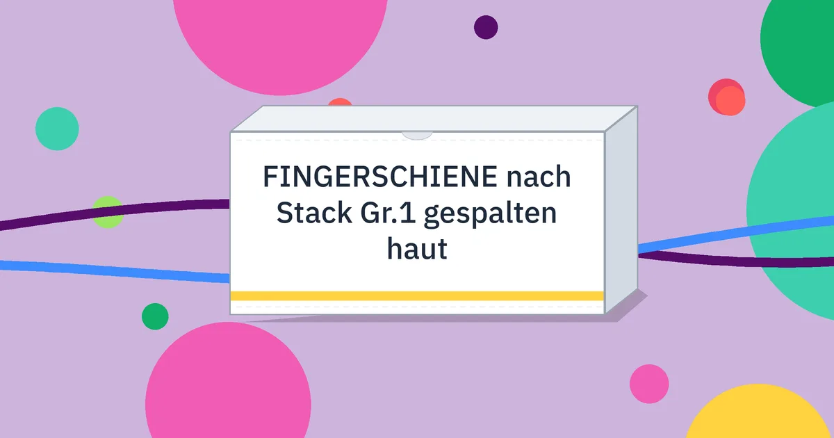 Symbolbild: Packung mit der Aufschrift FINGERSCHIENE nach Stack Gr.1 gespalten haut (PZN 07017073) – Verfügbarkeit und Bezug in Apotheken in Frankfurt am Main