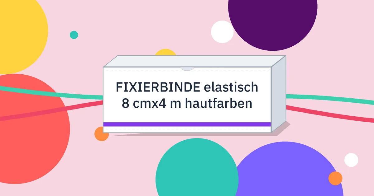 Symbolbild: Packung mit der Aufschrift FIXIERBINDE elastisch 8 cmx4 m hautfarben (PZN 01960386) – Verfügbarkeit und Bezug in Apotheken in Frankfurt am Main