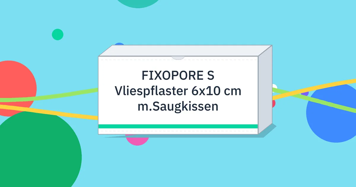 Symbolbild: Packung mit der Aufschrift FIXOPORE S Vliespflaster 6x10 cm m.Saugkissen (PZN 04941001) – Verfügbarkeit und Bezug in Apotheken in Frankfurt am Main