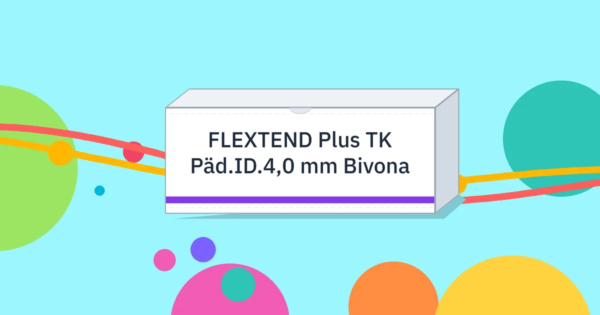 Symbolbild: Packung mit der Aufschrift FLEXTEND Plus TK Päd.ID.4,0 mm Bivona (PZN 02249465) – Verfügbarkeit und Bezug in Apotheken in Frankfurt am Main