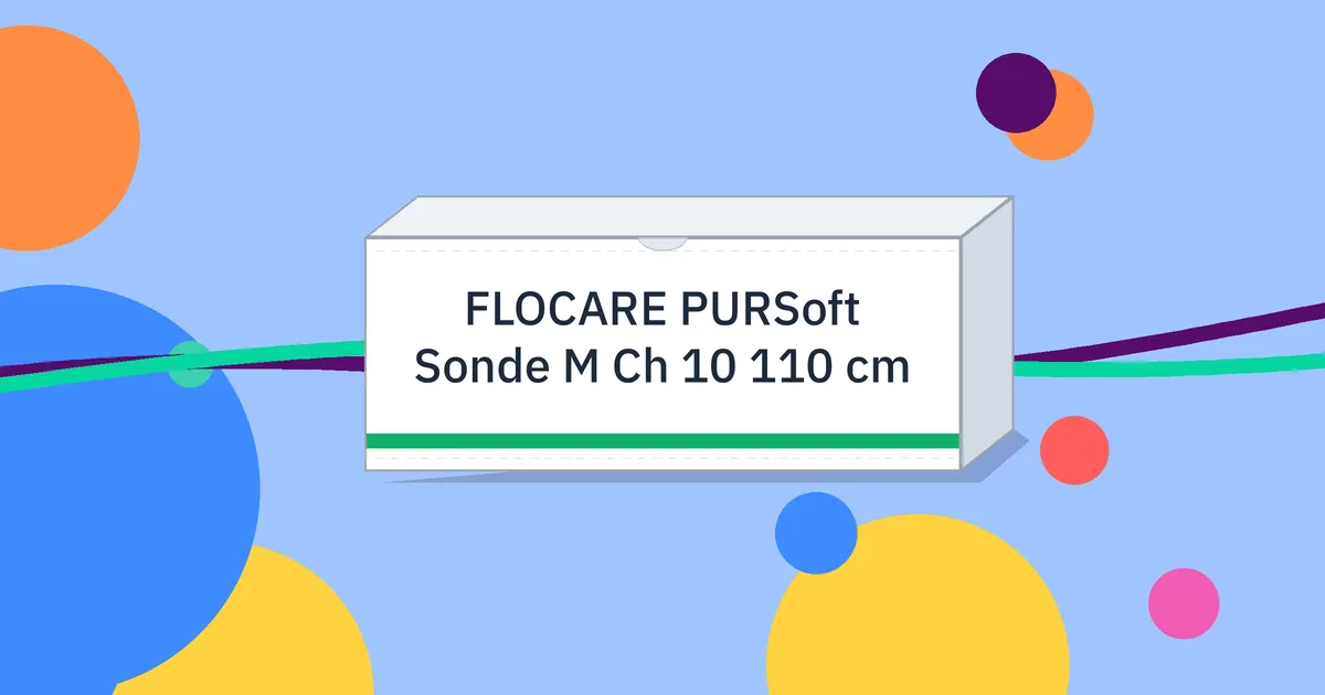 Symbolbild: Packung mit der Aufschrift FLOCARE PURSoft Sonde M Ch 10 110 cm (PZN 11289529) – Verfügbarkeit und Bezug in Apotheken in Frankfurt am Main
