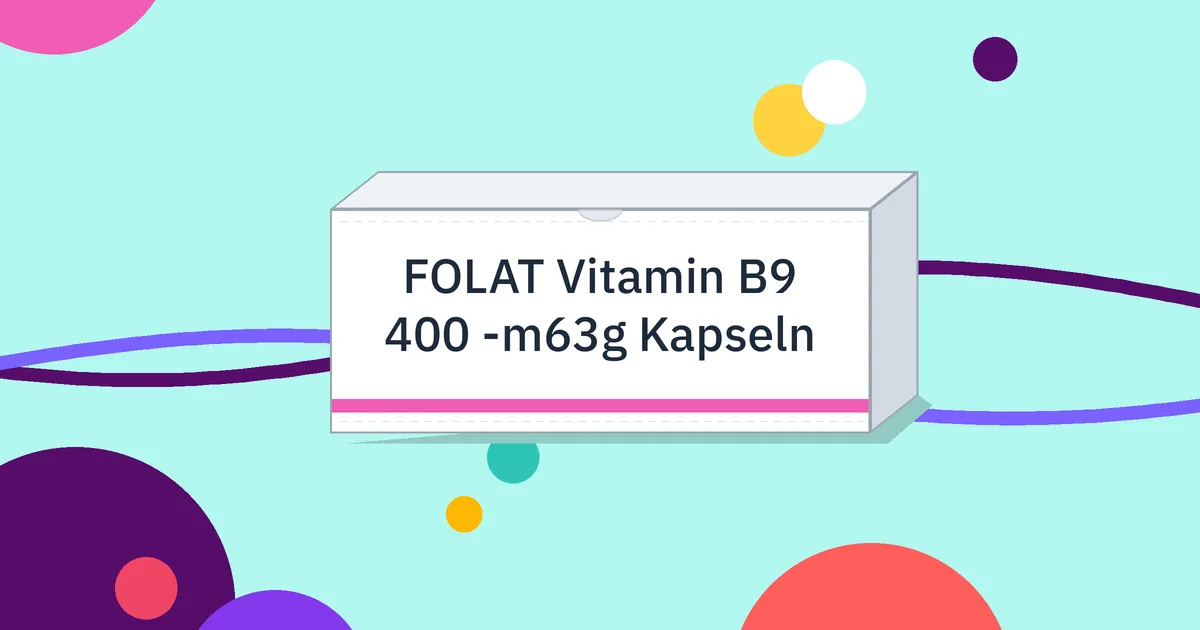 Symbolbild: Packung mit der Aufschrift FOLAT Vitamin B9 400 -m63g Kapseln (PZN 19302347) – Verfügbarkeit und Bezug in Apotheken in Frankfurt am Main