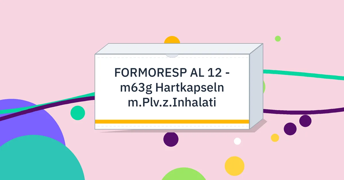 Symbolbild: Packung mit der Aufschrift FORMORESP AL 12 -m63g Hartkapseln m.Plv.z.Inhalati (PZN 17924228) – Verfügbarkeit und Bezug in Apotheken in Frankfurt am Main