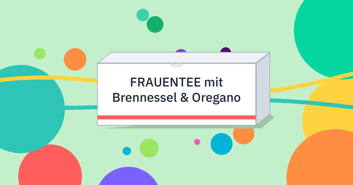 Symbolbild: Packung mit der Aufschrift FRAUENTEE mit Brennessel & Oregano (PZN 18362353) – Verfügbarkeit und Bezug in Apotheken in Frankfurt am Main
