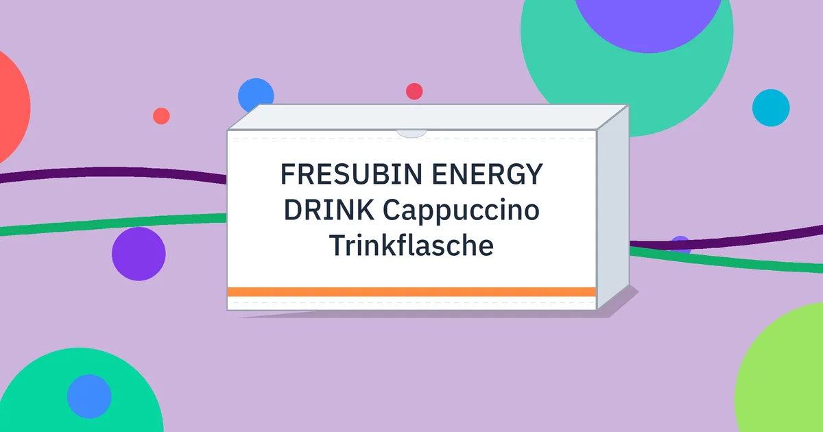 Symbolbild: Packung mit der Aufschrift FRESUBIN ENERGY DRINK Cappuccino Trinkflasche (PZN 19750465) – Verfügbarkeit und Bezug in Apotheken in Frankfurt am Main