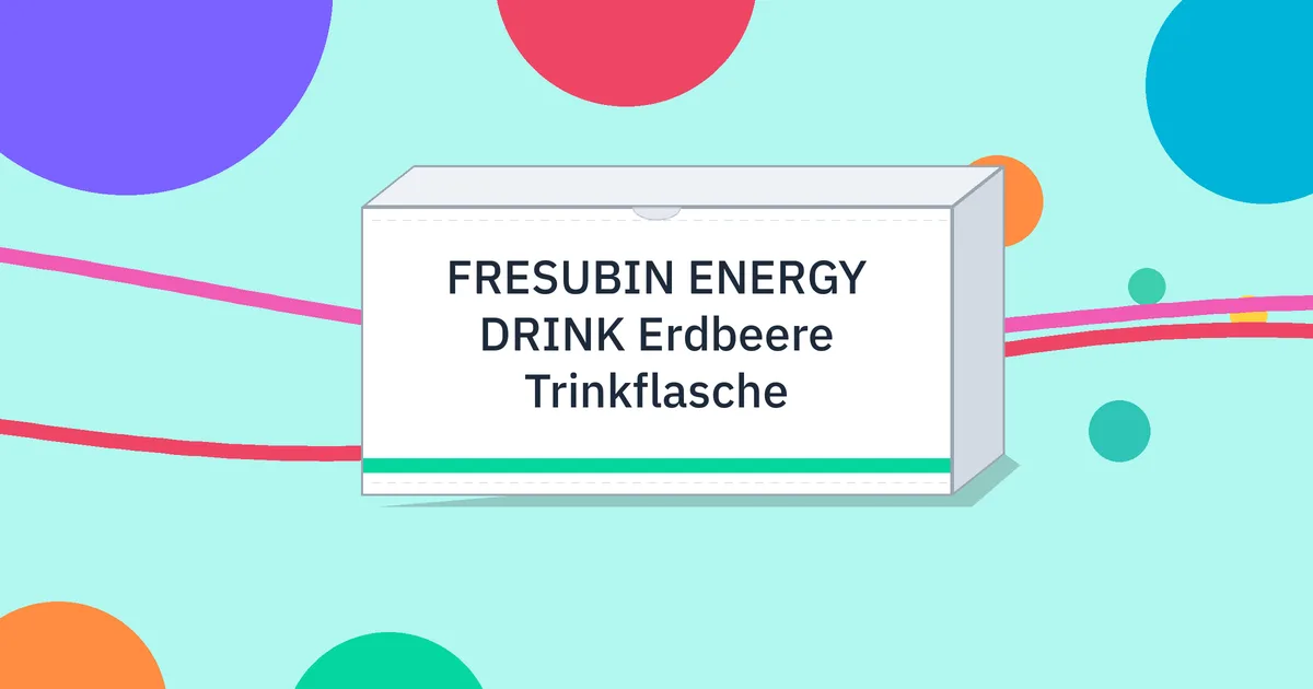 Symbolbild: Packung mit der Aufschrift FRESUBIN ENERGY DRINK Erdbeere Trinkflasche (PZN 20051063) – Verfügbarkeit und Bezug in Apotheken in Frankfurt am Main