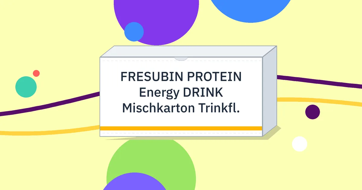 Symbolbild: Packung mit der Aufschrift FRESUBIN PROTEIN Energy DRINK Mischkarton Trinkfl. (PZN 18752539) – Verfügbarkeit und Bezug in Apotheken in Frankfurt am Main