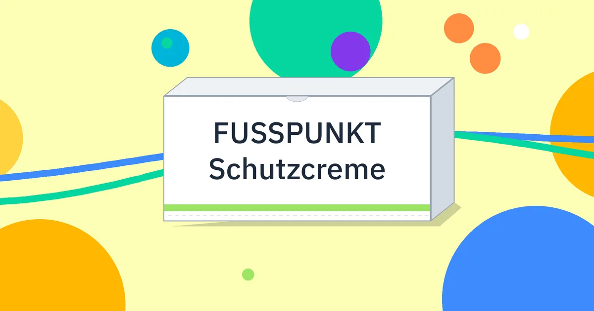 Symbolbild: Packung mit der Aufschrift FUSSPUNKT Schutzcreme (PZN 18436399) – Verfügbarkeit und Bezug in Apotheken in Frankfurt am Main