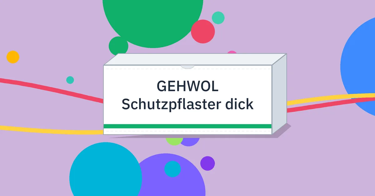 Symbolbild: Packung mit der Aufschrift GEHWOL Schutzpflaster dick (PZN 03484748) – Verfügbarkeit und Bezug in Apotheken in Frankfurt am Main