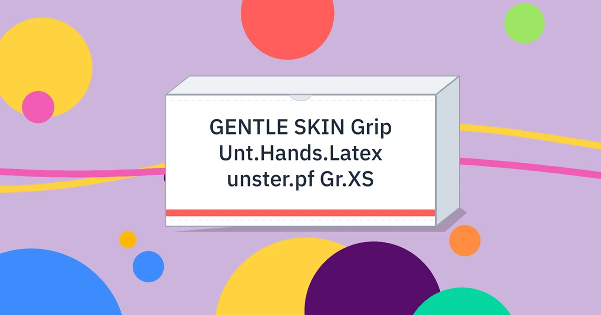 Symbolbild: Packung mit der Aufschrift GENTLE SKIN Grip Unt.Hands.Latex unster.pf Gr.XS (PZN 02470253) – Verfügbarkeit und Bezug in Apotheken in Frankfurt am Main