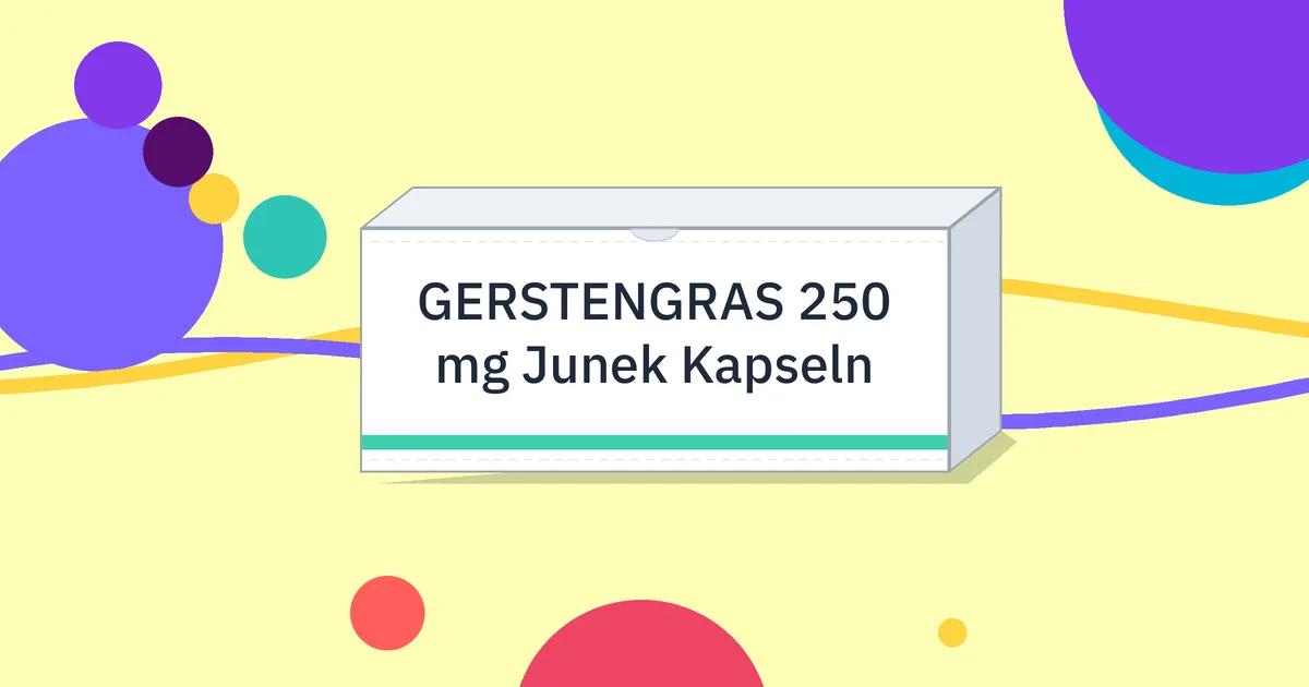 Symbolbild: Packung mit der Aufschrift GERSTENGRAS 250 mg Junek Kapseln (PZN 10051352) – Verfügbarkeit und Bezug in Apotheken in Frankfurt am Main