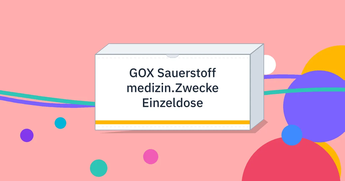 Symbolbild: Packung mit der Aufschrift GOX Sauerstoff medizin.Zwecke Einzeldose (PZN 00389937) – Verfügbarkeit und Bezug in Apotheken in Frankfurt am Main