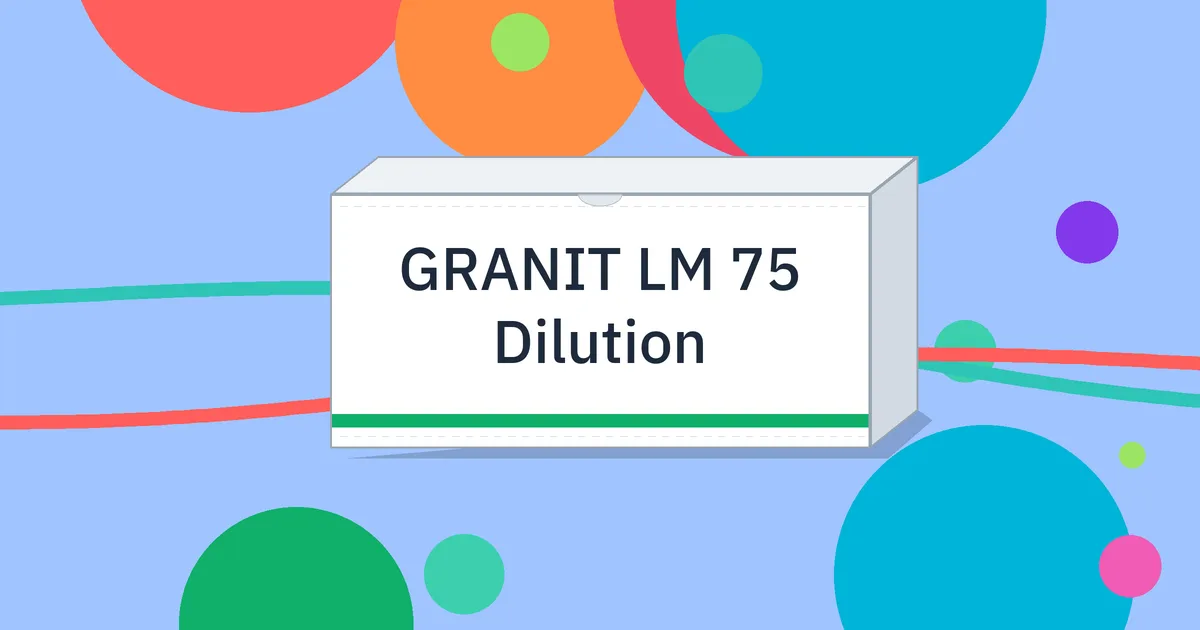 Symbolbild: Packung mit der Aufschrift GRANIT LM 75 Dilution (PZN 12881566) – Verfügbarkeit und Bezug in Apotheken in Frankfurt am Main