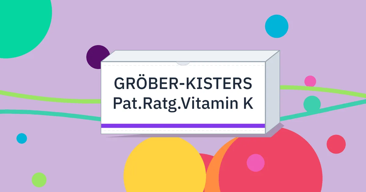 Symbolbild: Packung mit der Aufschrift GRÖBER-KISTERS Pat.Ratg.Vitamin K (PZN 10520539) – Verfügbarkeit und Bezug in Apotheken in Frankfurt am Main