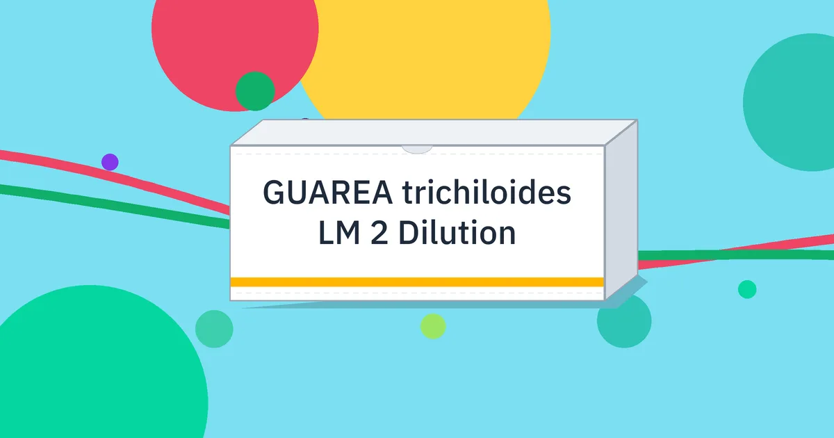 Symbolbild: Packung mit der Aufschrift GUAREA trichiloides LM 2 Dilution (PZN 13548277) – Verfügbarkeit und Bezug in Apotheken in Frankfurt am Main