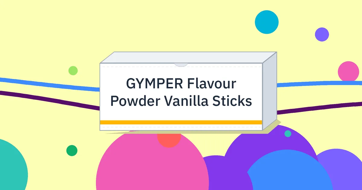 Symbolbild: Packung mit der Aufschrift GYMPER Flavour Powder Vanilla Sticks (PZN 15742078) – Verfügbarkeit und Bezug in Apotheken in Frankfurt am Main