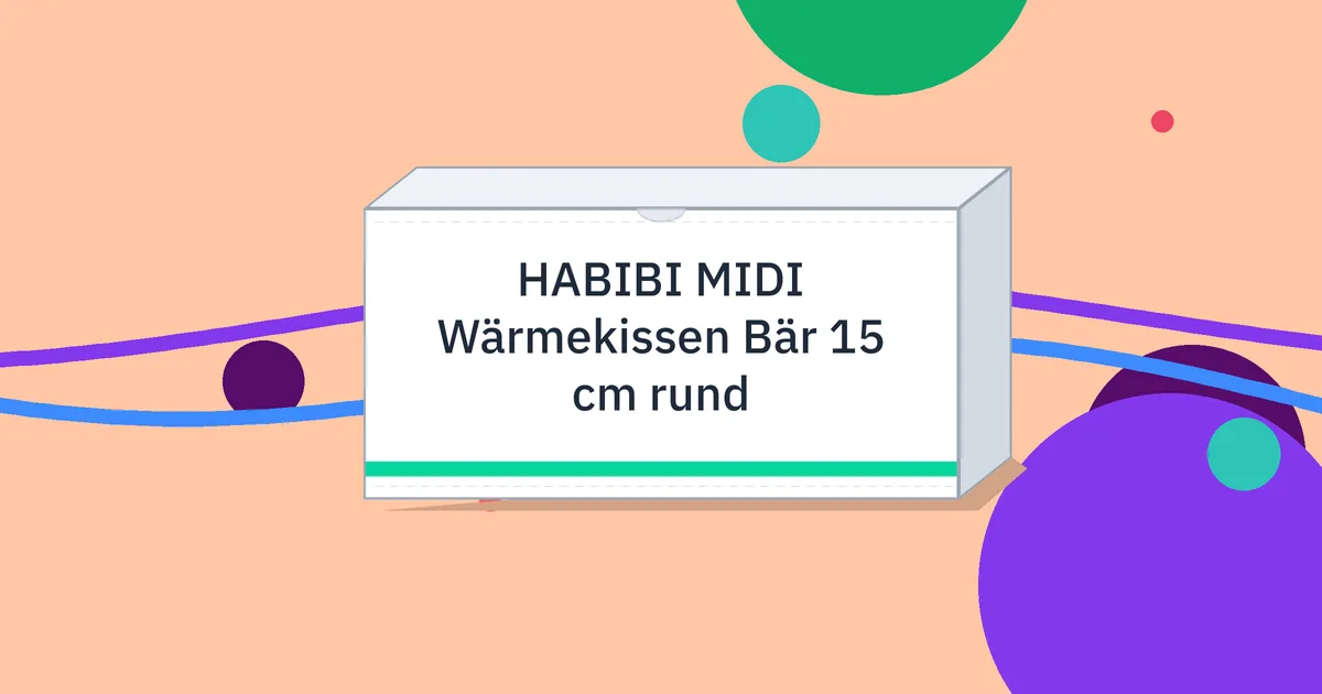 Symbolbild: Packung mit der Aufschrift HABIBI MIDI Wärmekissen Bär 15 cm rund (PZN 15747584) – Verfügbarkeit und Bezug in Apotheken in Frankfurt am Main
