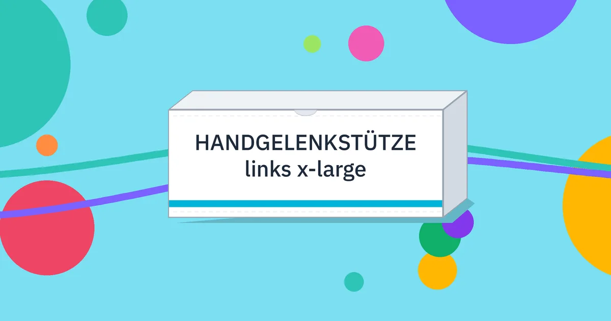 Symbolbild: Packung mit der Aufschrift HANDGELENKSTÜTZE links x-large (PZN 00468105) – Verfügbarkeit und Bezug in Apotheken in Frankfurt am Main