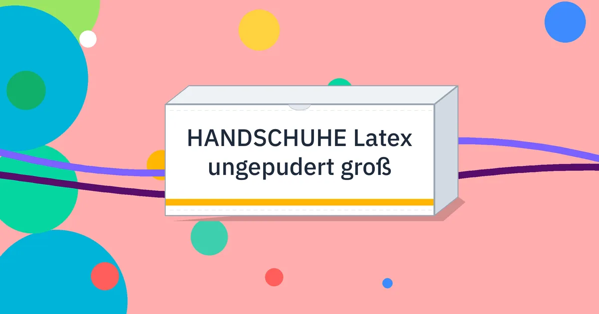 Symbolbild: Packung mit der Aufschrift HANDSCHUHE Latex ungepudert groß (PZN 07512683) – Verfügbarkeit und Bezug in Apotheken in Frankfurt am Main