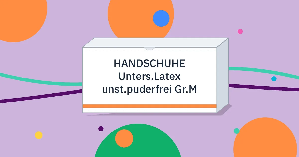 Symbolbild: Packung mit der Aufschrift HANDSCHUHE Unters.Latex unst.puderfrei Gr.M (PZN 04980142) – Verfügbarkeit und Bezug in Apotheken in Frankfurt am Main