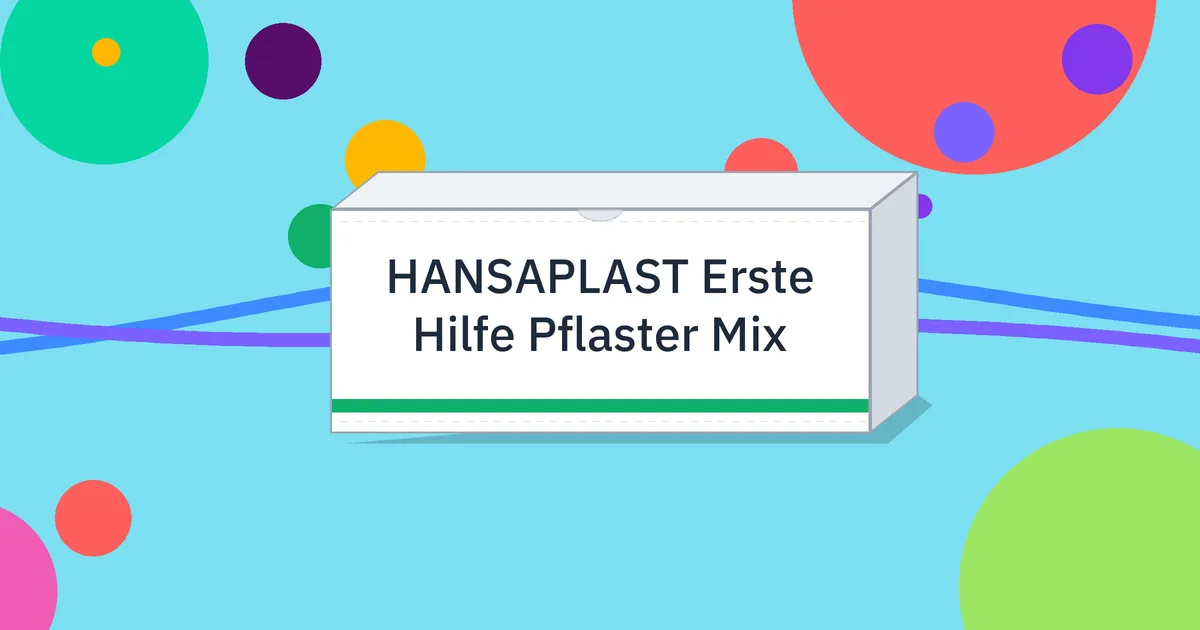 Symbolbild: Packung mit der Aufschrift HANSAPLAST Erste Hilfe Pflaster Mix (PZN 11663488) – Verfügbarkeit und Bezug in Apotheken in Frankfurt am Main