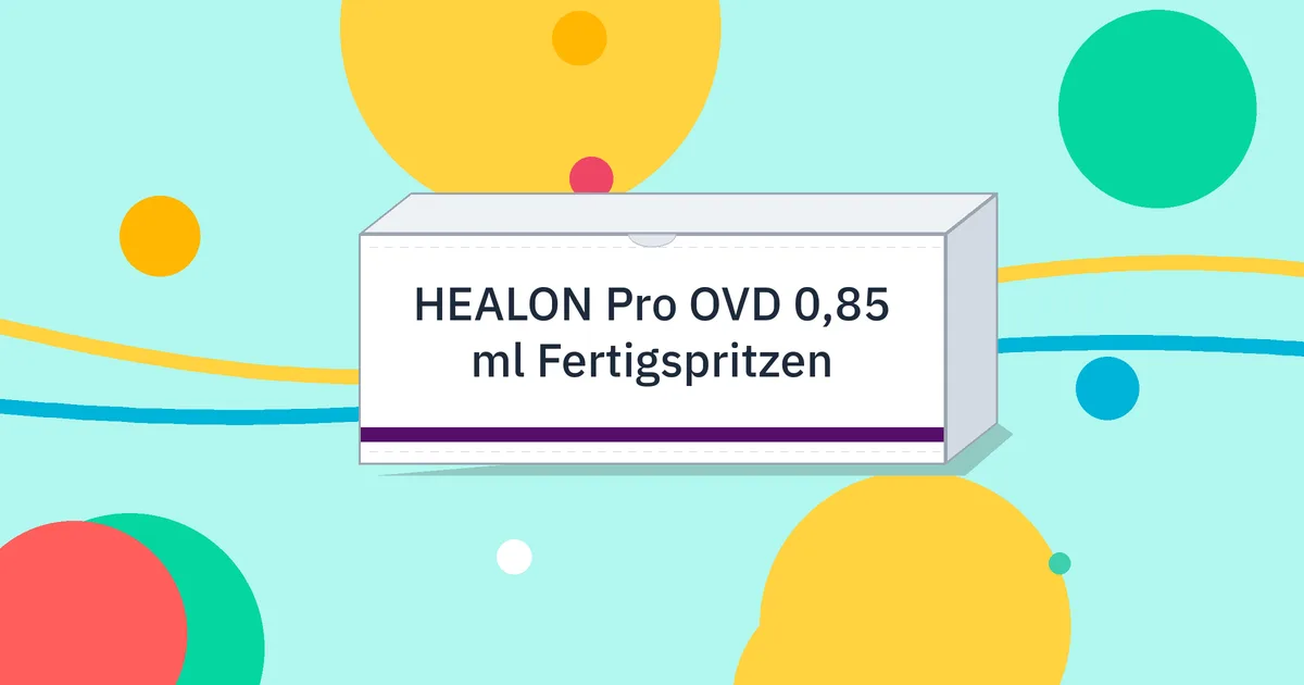 Symbolbild: Packung mit der Aufschrift HEALON Pro OVD 0,85 ml Fertigspritzen (PZN 16733236) – Verfügbarkeit und Bezug in Apotheken in Frankfurt am Main