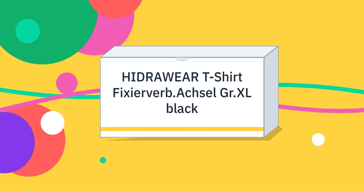 Symbolbild: Packung mit der Aufschrift HIDRAWEAR T-Shirt Fixierverb.Achsel Gr.XL black (PZN 20833653) – Verfügbarkeit und Bezug in Apotheken in Frankfurt am Main