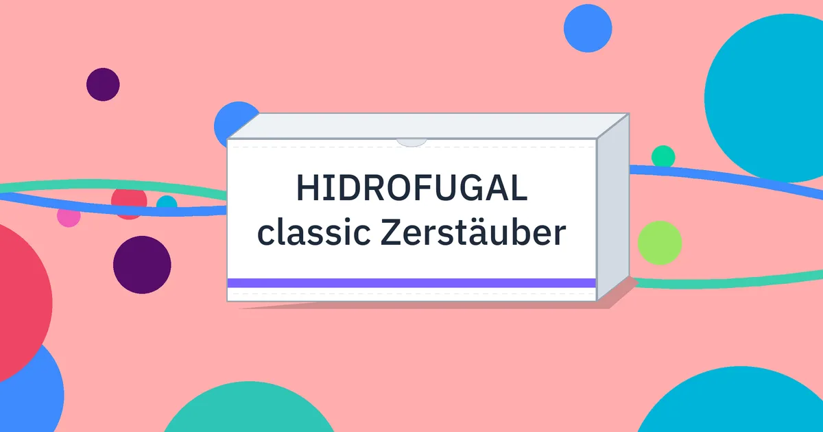 Symbolbild: Packung mit der Aufschrift HIDROFUGAL classic Zerstäuber (PZN 11517663) – Verfügbarkeit und Bezug in Apotheken in Frankfurt am Main