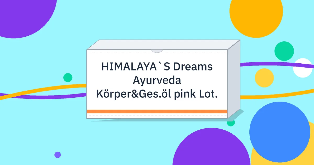 Symbolbild: Packung mit der Aufschrift HIMALAYA`S Dreams Ayurveda Körper&Ges.öl pink Lot. (PZN 18204364) – Verfügbarkeit und Bezug in Apotheken in Frankfurt am Main