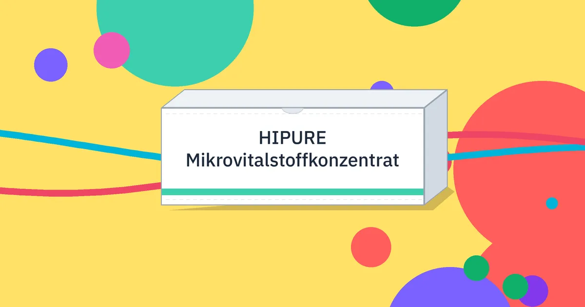 Symbolbild: Packung mit der Aufschrift HIPURE Mikrovitalstoffkonzentrat (PZN 18662581) – Verfügbarkeit und Bezug in Apotheken in Frankfurt am Main