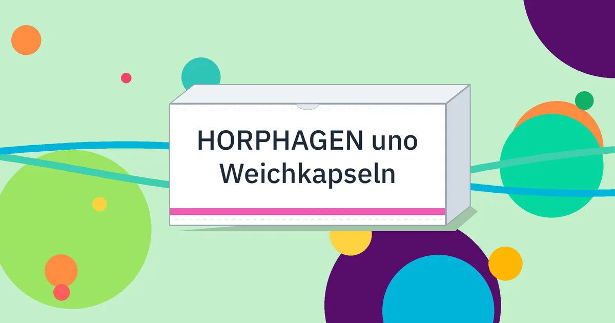 Symbolbild: Packung mit der Aufschrift HORPHAGEN uno Weichkapseln (PZN 04025913) – Verfügbarkeit und Bezug in Apotheken in Frankfurt am Main