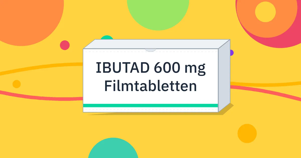 Symbolbild: Packung mit der Aufschrift IBUTAD 600 mg Filmtabletten (PZN 03219319) – Verfügbarkeit und Bezug in Apotheken in Frankfurt am Main