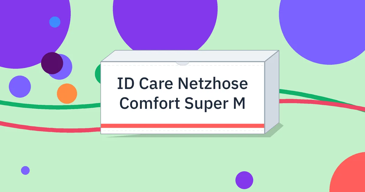 Symbolbild: Packung mit der Aufschrift ID Care Netzhose Comfort Super M (PZN 18874165) – Verfügbarkeit und Bezug in Apotheken in Frankfurt am Main
