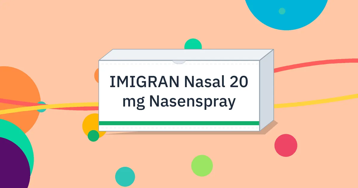 Symbolbild: Packung mit der Aufschrift IMIGRAN Nasal 20 mg Nasenspray (PZN 19687471) – Verfügbarkeit und Bezug in Apotheken in Frankfurt am Main