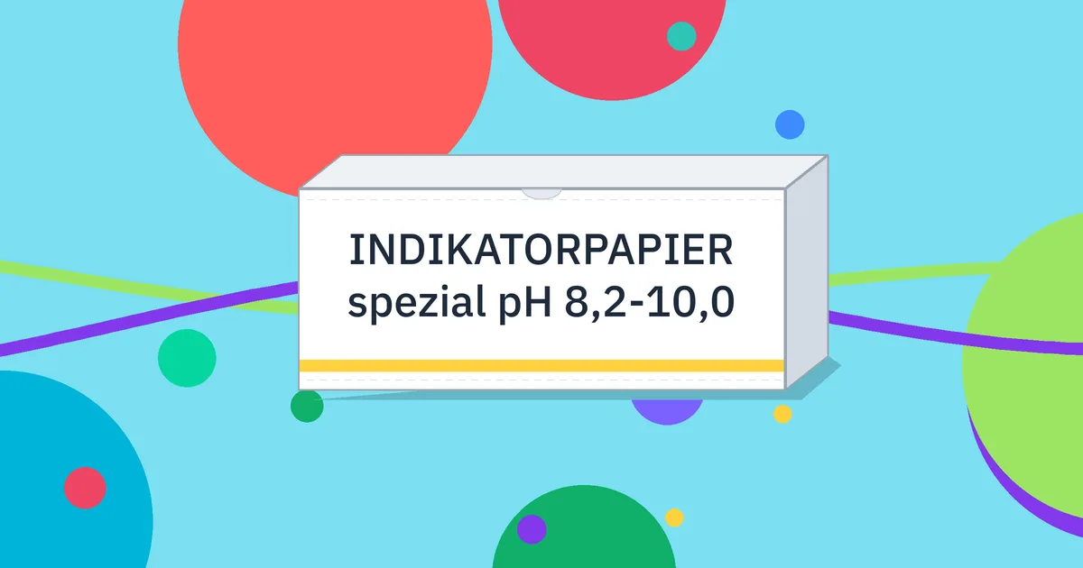 Symbolbild: Packung mit der Aufschrift INDIKATORPAPIER spezial pH 8,2-10,0 (PZN 02664655) – Verfügbarkeit und Bezug in Apotheken in Frankfurt am Main